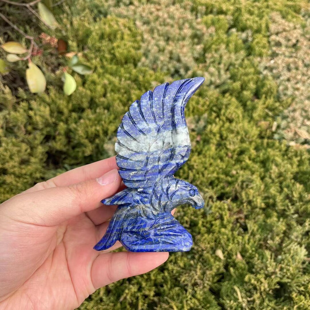 210g Hand Carved Lapis Lazuli Flying Eagle Carvinghealing ...