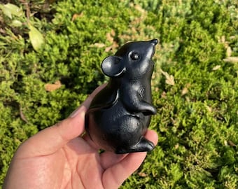 Black Crystal Mouse - Etsy