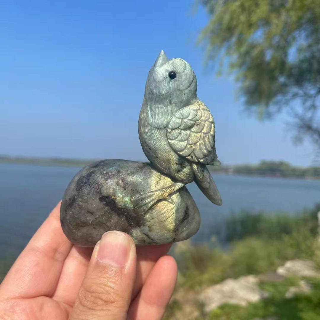 Hand Carved Labradorite Bird Carving|crystal Animal Bird Statue # 5 - Etsy