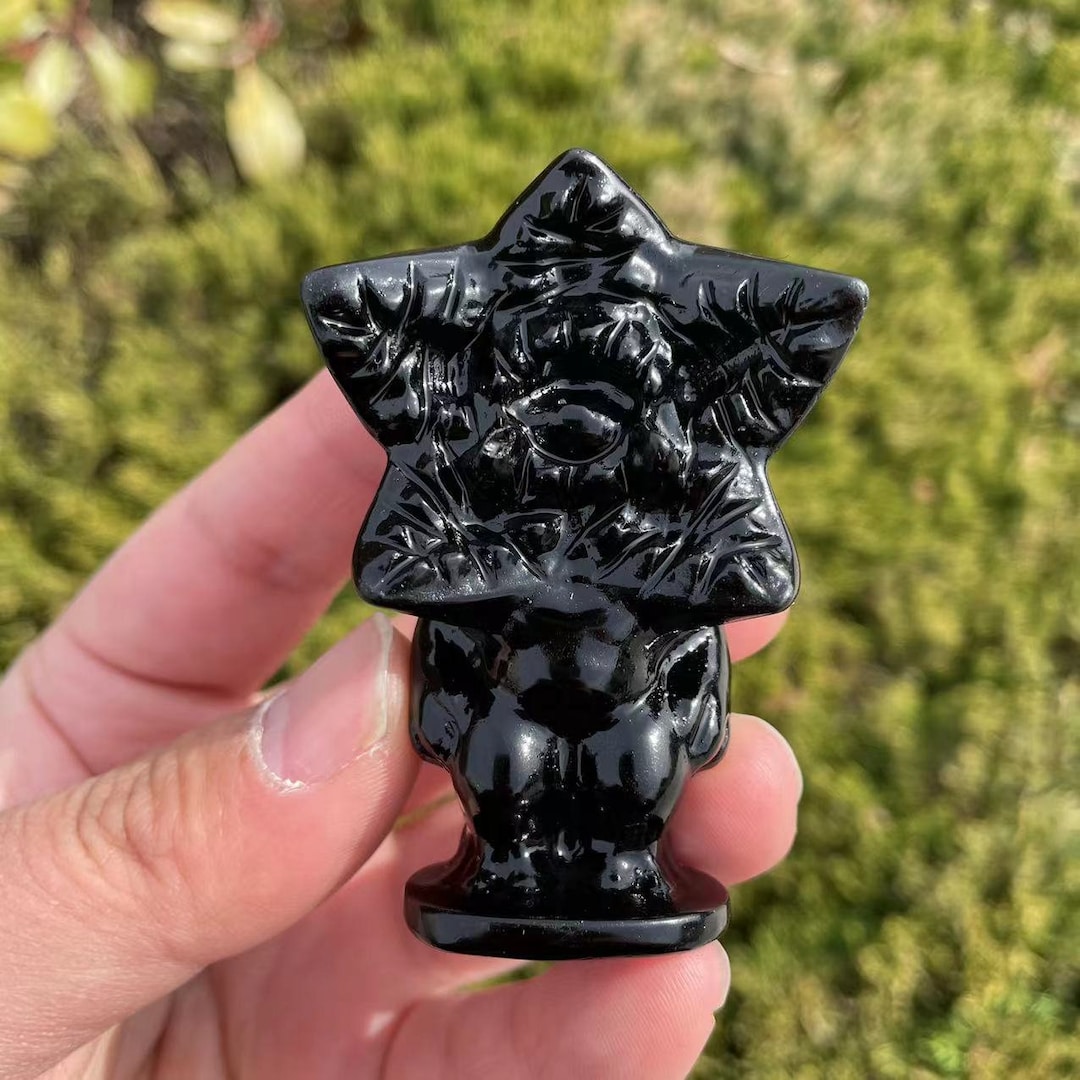 Black Obsidian Corpse Flower Carving|healing Crystal Carving|stone ...