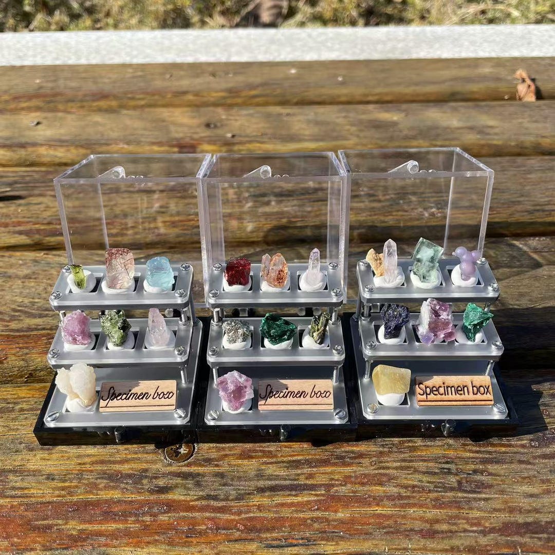Narural Mixed Crystal Specimen Box|gemstone Raw Specimen Collection ...