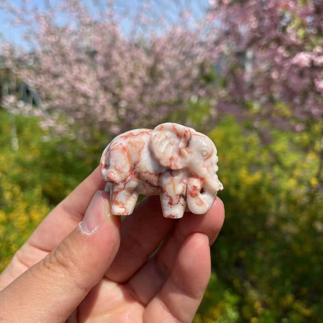 Red Spider Jasper Elephant Carving: Healing Crystal Sculpture - Etsy