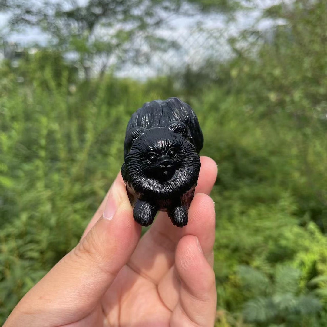Lovely Obsidian Dog Carvinghealing Crystal Carvingstone Carvingcrystal ...