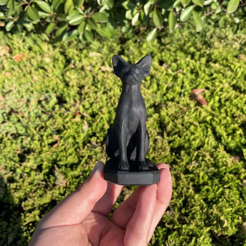 Black Obsidian Egyptian Cat Carving: Crystal Sculpture Gift - Etsy