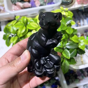Bigger Black Obsidian Mouse Carving|healing Crystal|crystal Mouse ...
