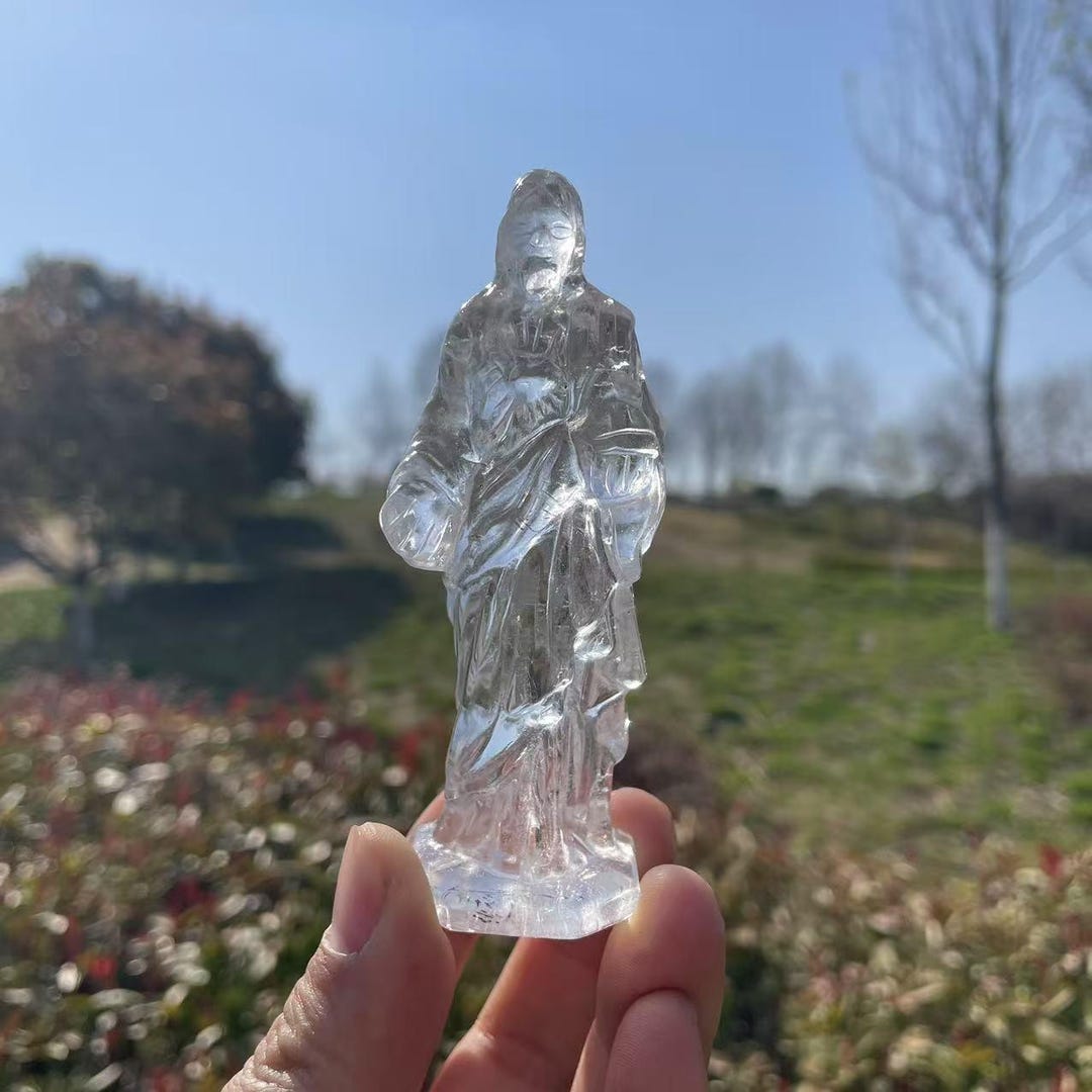 Clear Quartz Jesus Carving | Reiki Healing Crystal Statue - Etsy