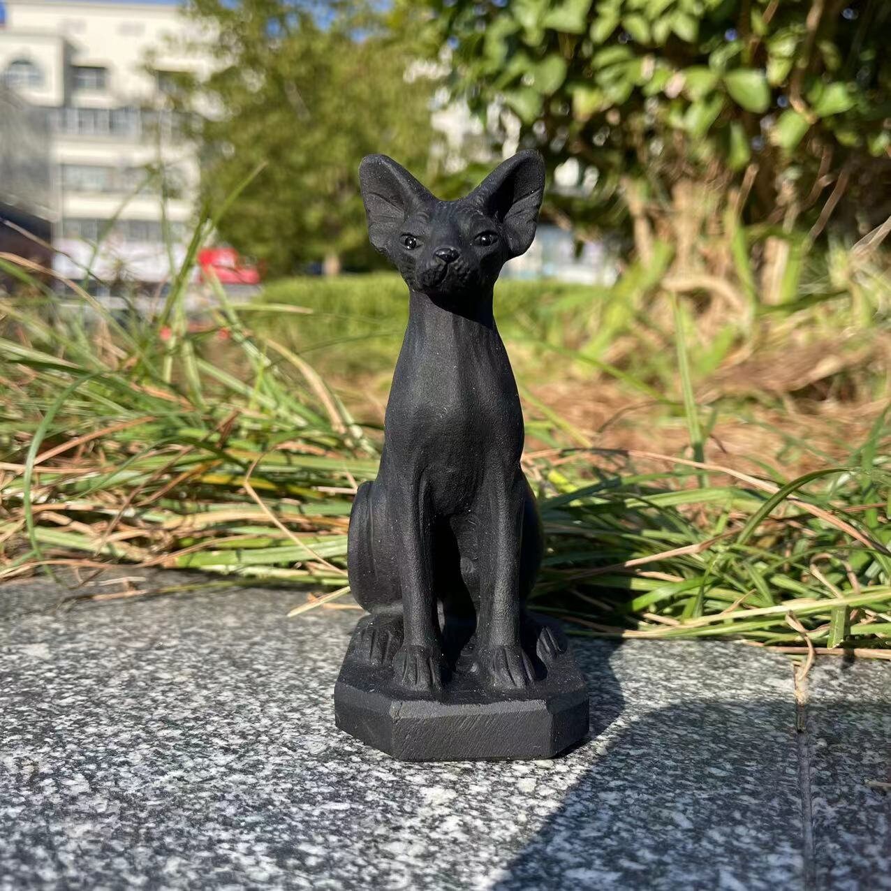 Black Obsidian Egyptian Cat Carving: Crystal Sculpture Gift - Etsy