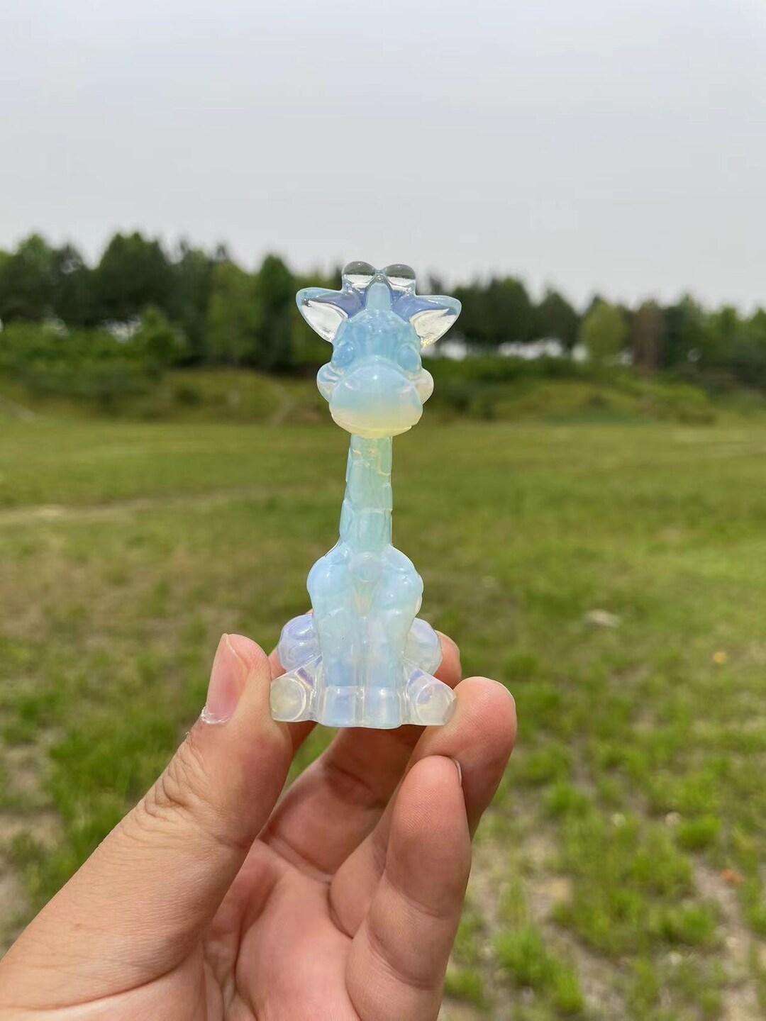 Lovely White Opalite Giraffe Carving|healing Crystal Giraffe Carving ...