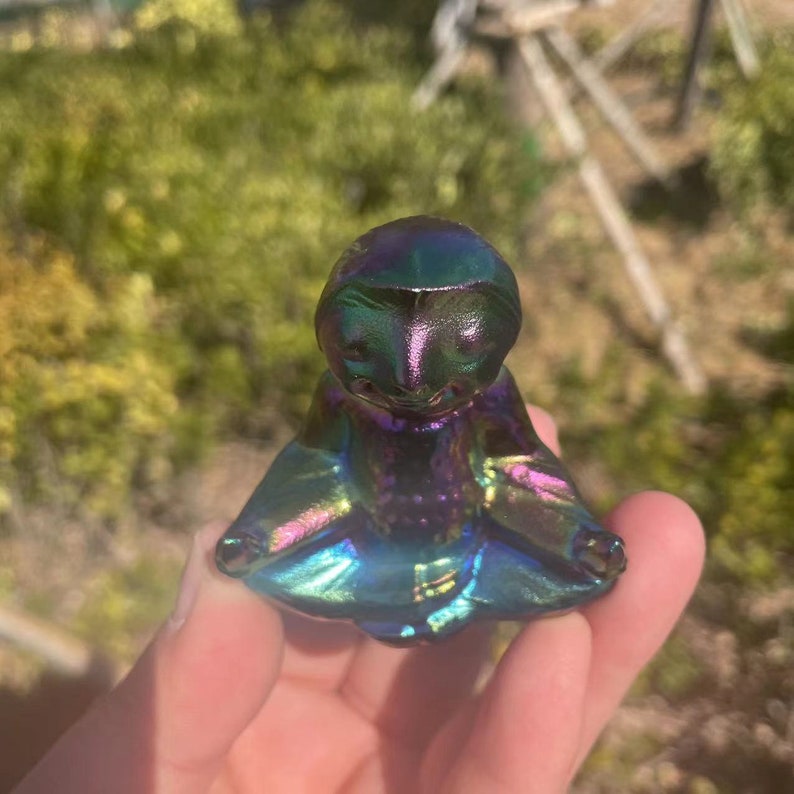 Aura Obsidian Sloth Carving: Crystal Animal Sculpture - Etsy