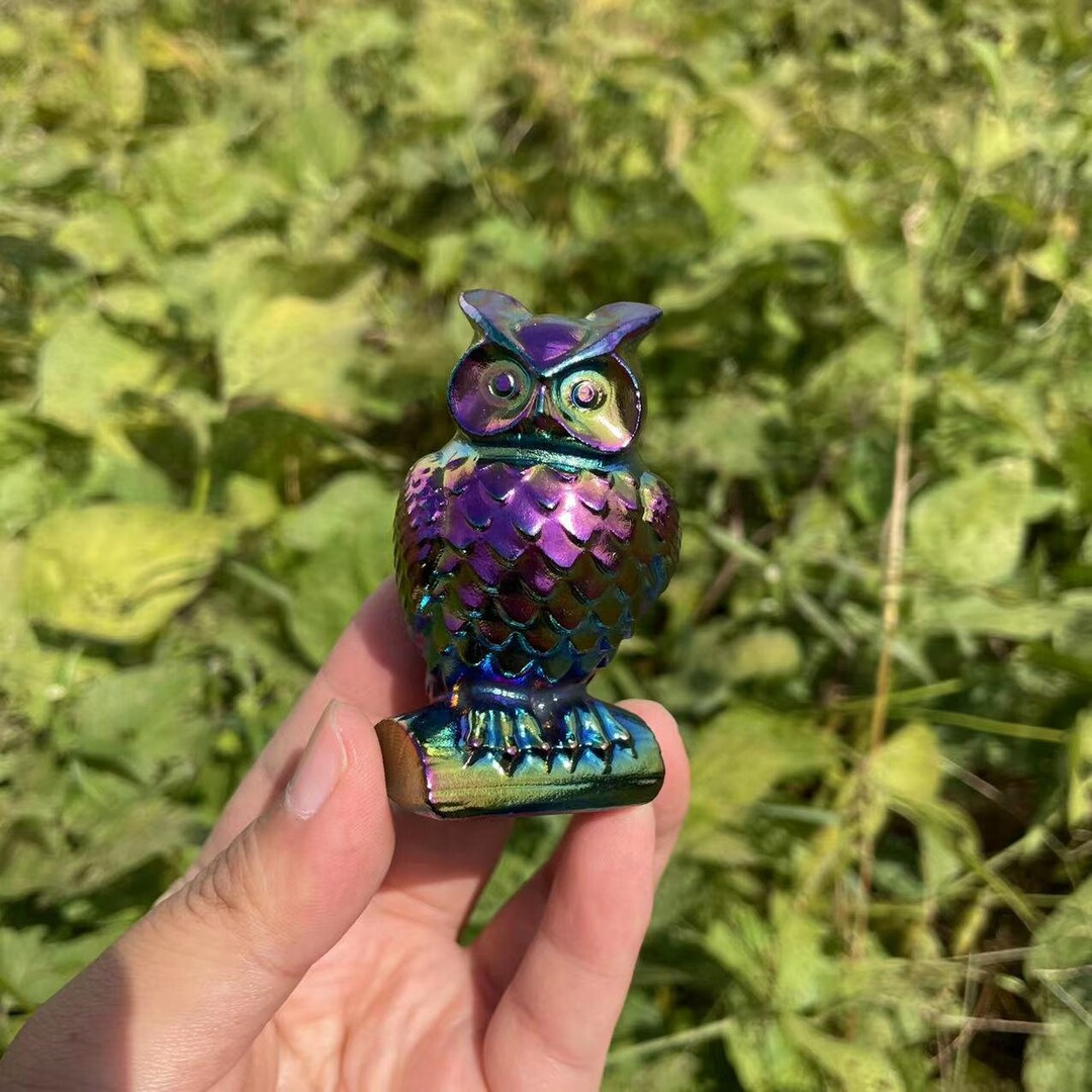 Aura Black Obsidian Owl Carving|healing Crystal|aura Crystal Animal Owl ...