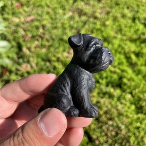 Lovely Obsidian Dog Carvinghealing Crystal Carvingstone Carvingcrystal ...