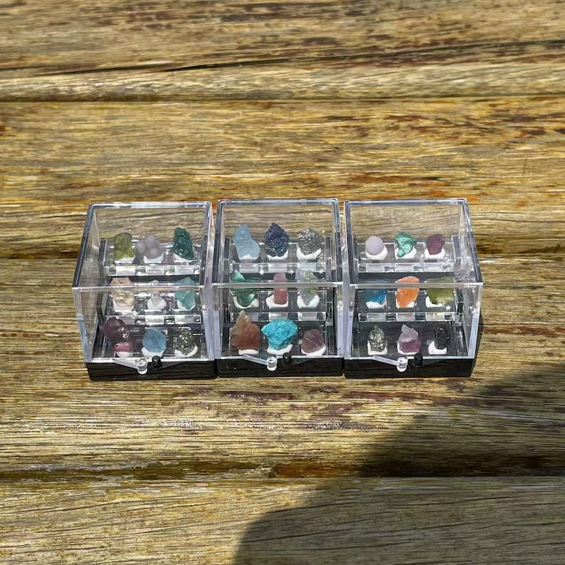 Raw Crystal Specimen Box | Gemstone Collection, Reiki Healing Minerals ...