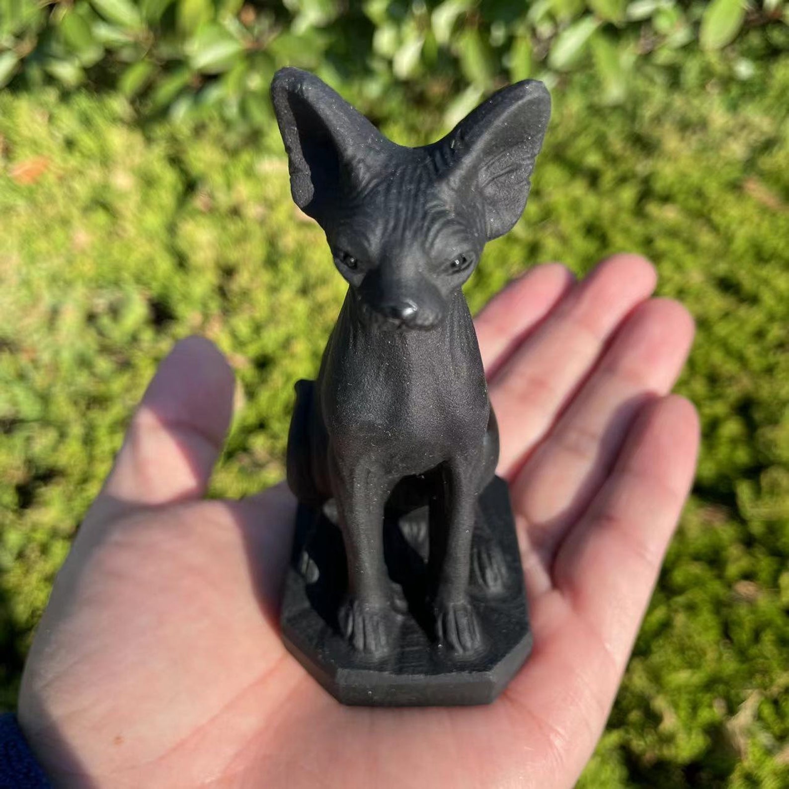 Black Obsidian Egyptian Cat Carving: Crystal Sculpture Gift - Etsy