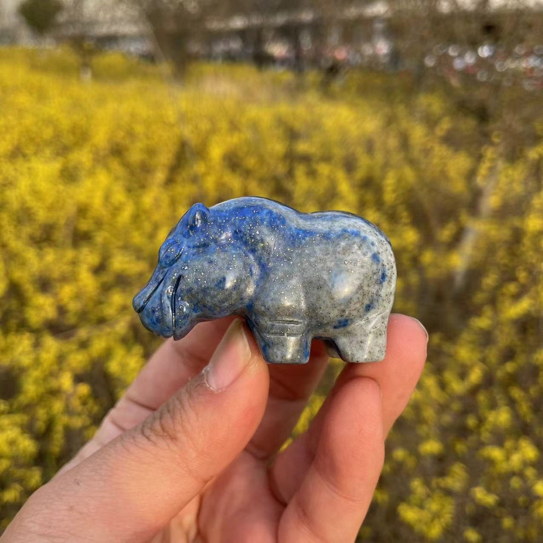 Cool Hand Carved Lapis Lazuli Hippo Carving | Healing Crystal | Crystal ...