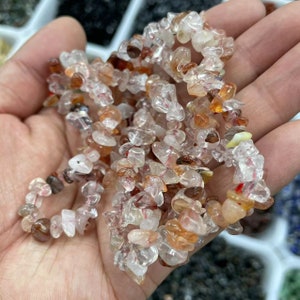 5 Pcs Fire Quartz Chips Bracelets Stretchy String Braceletsenergy ...