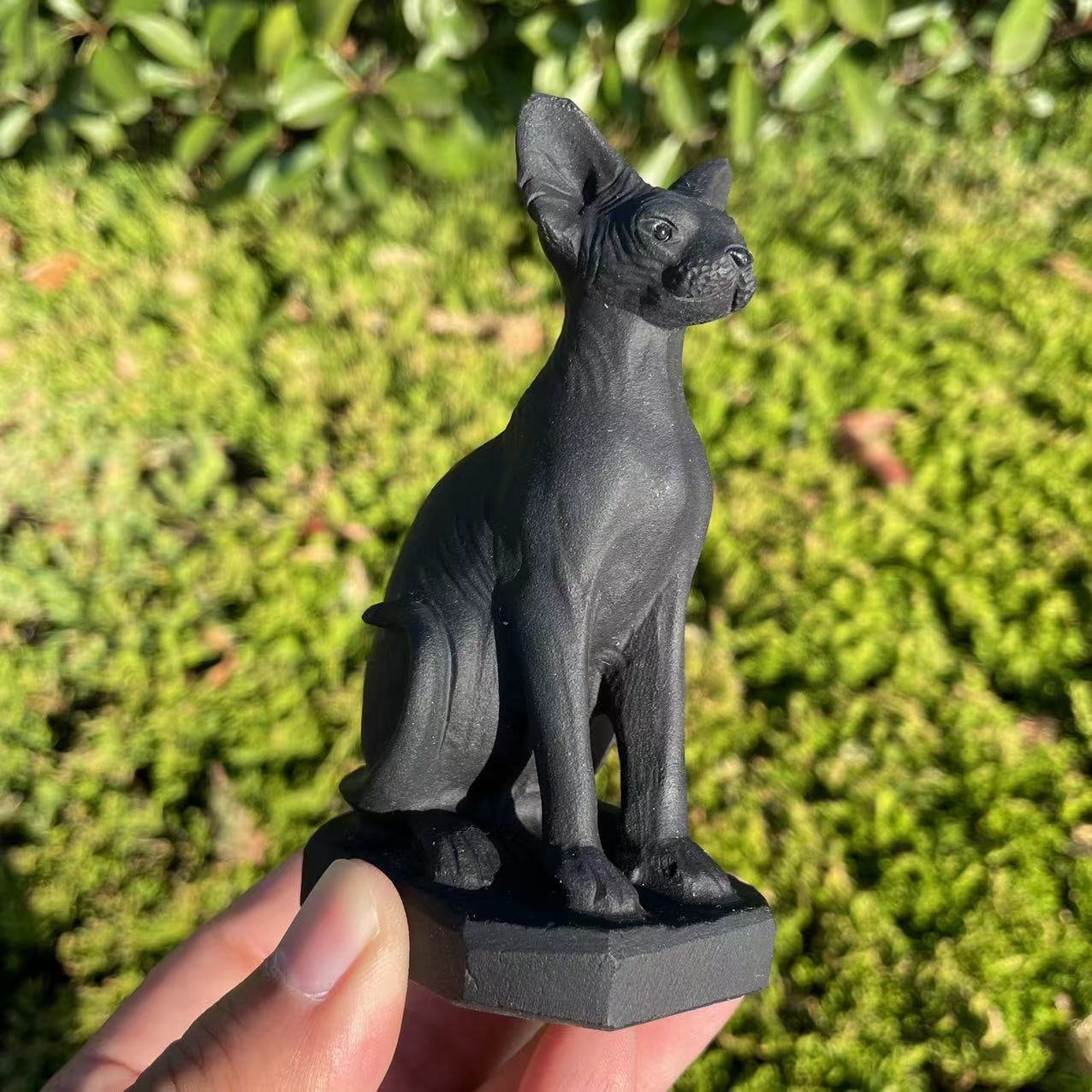 Black Obsidian Egyptian Cat Carving: Crystal Sculpture Gift - Etsy