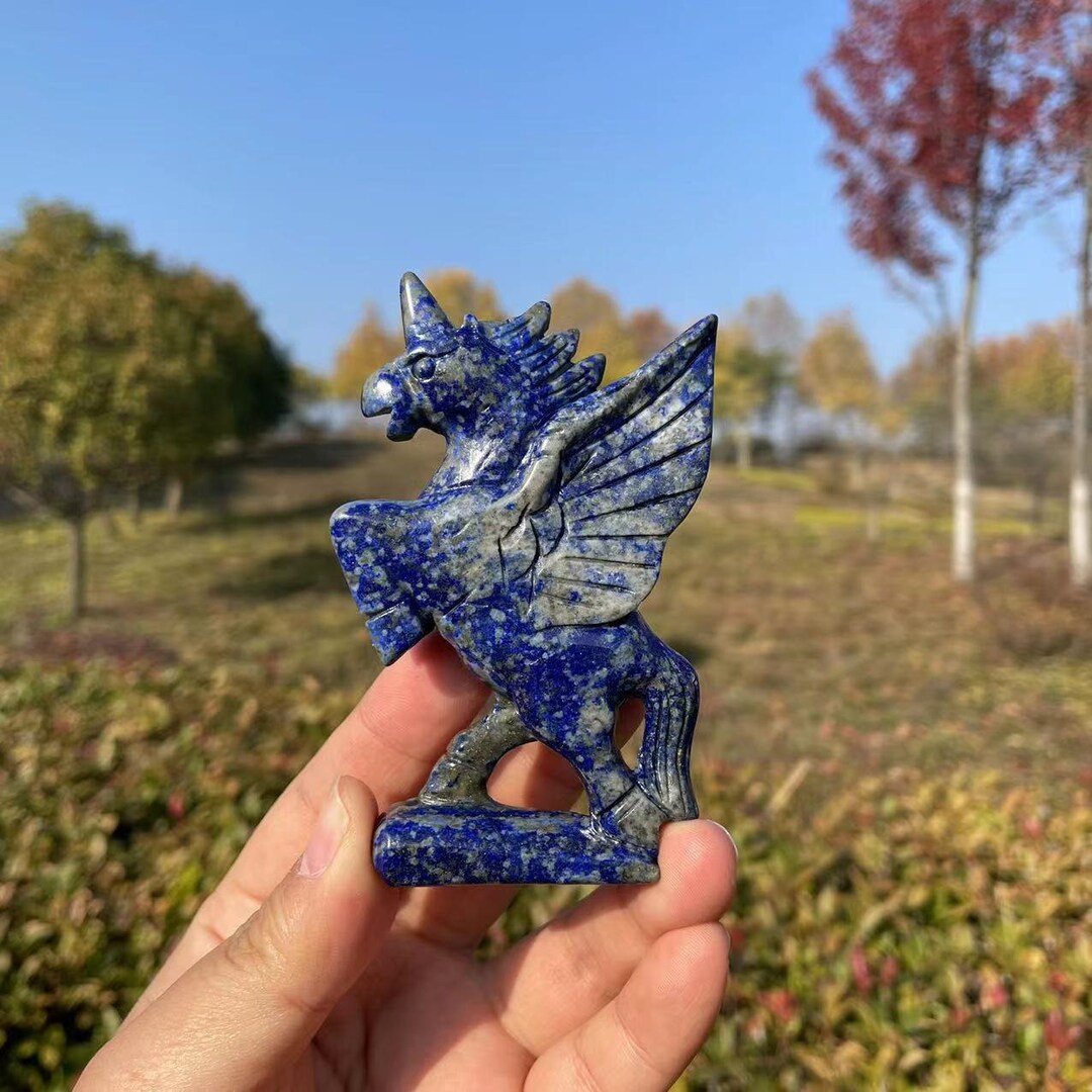Lapis Lazuli Pegasus Carving Natural Crystal Animal Carving Healing ...