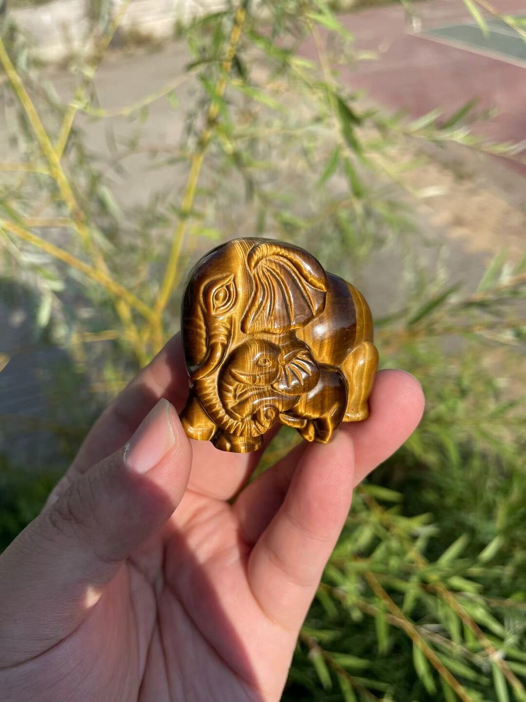 Tiger Eye Elephant Carving: Chakra Healing Crystal Animal - Etsy
