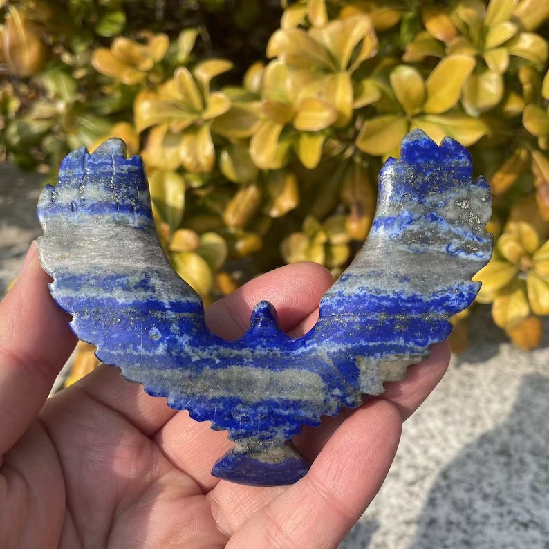 Lapis Lazuli Flying Eagle Carving: Crystal Animal Sculpture - Etsy