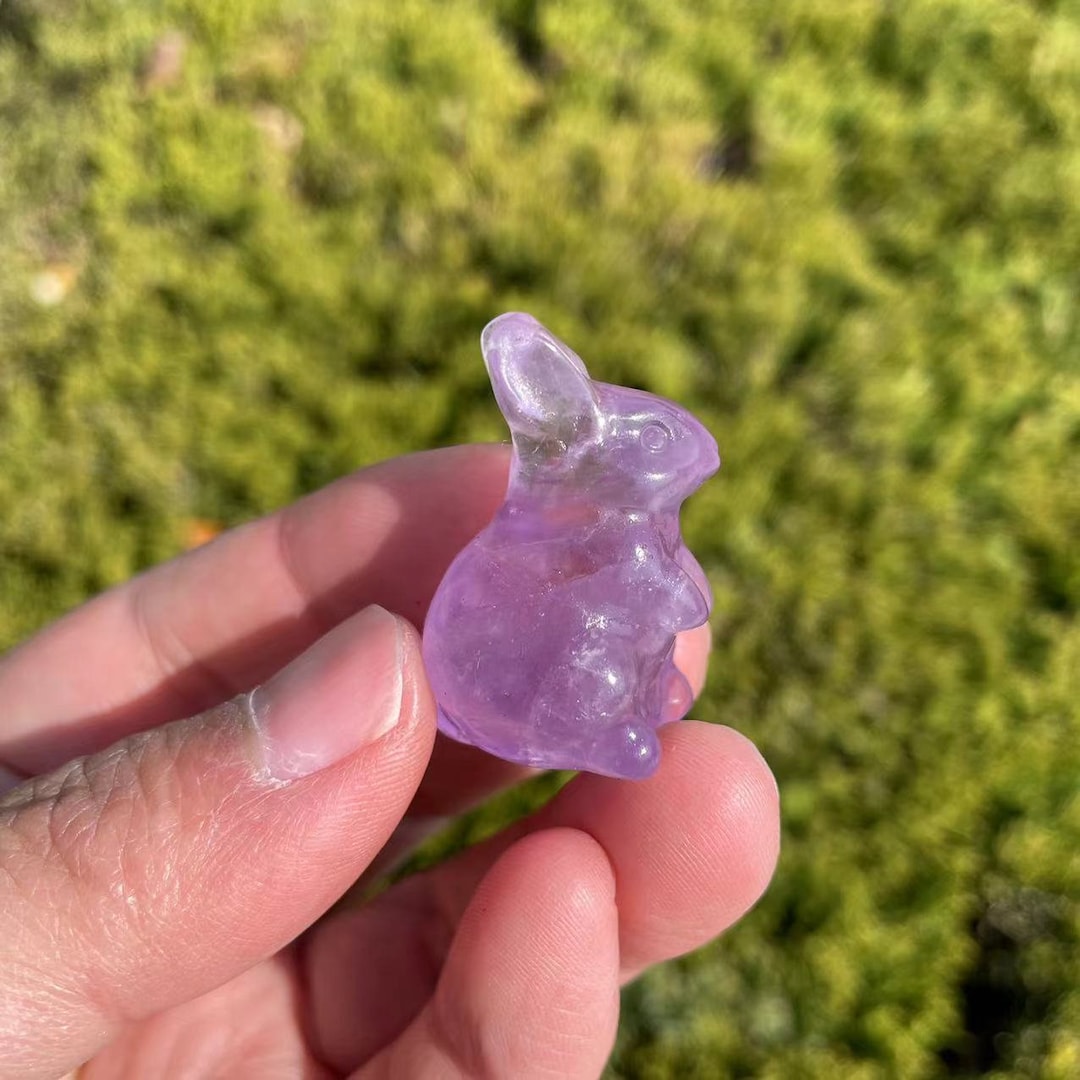 Lovely Amethyst Rabbit Carving|healing Crystal Crystal Amethyst Animal ...