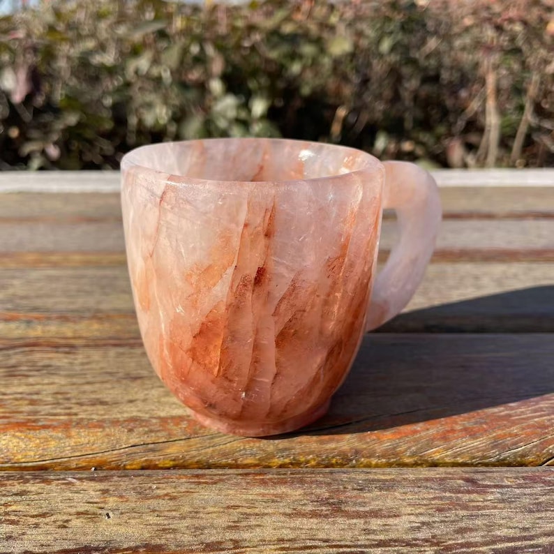 Hand Carved Fire Quartz Crystal Cup|reiki Healing Crystal Mug Decor - Etsy