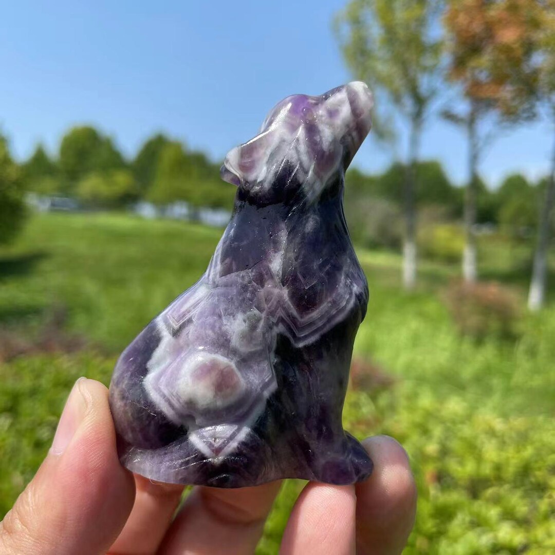 Traum Amethyst Wolf Schnitzerei: Heilende Kristall Tier Statue - Etsy.de