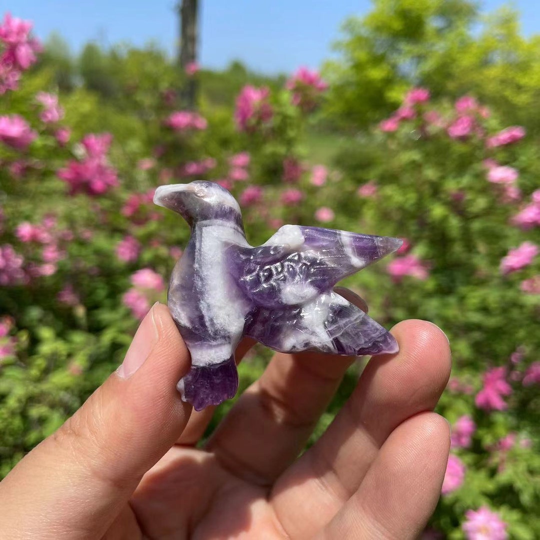 Dream Amethyst Hummingbird Carving|healing Crystal|crystal Animal ...