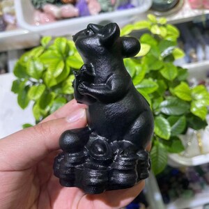 Bigger Black Obsidian Mouse Carving|healing Crystal|crystal Mouse ...