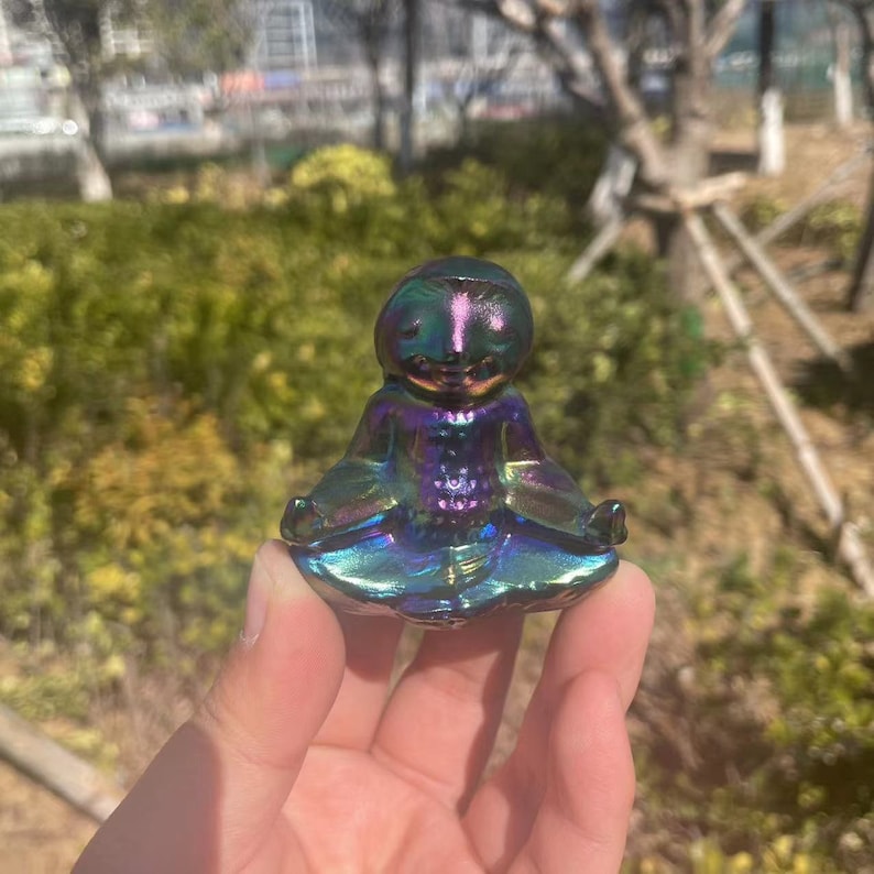 Aura Obsidian Sloth Carving: Crystal Animal Sculpture - Etsy