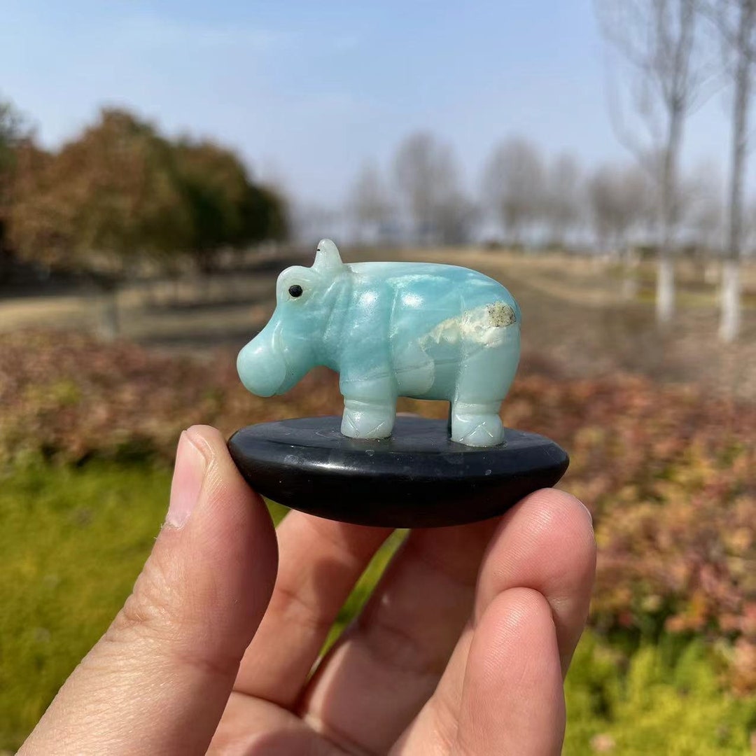 Lovely Amazonite Hippo Carvingcrystal Animal Hippo Sculpture Crystal ...