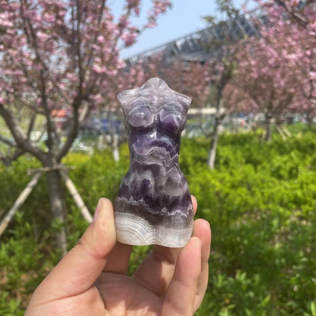 Hand Carved Dream Amethyst Lady Body Carving|healing Crystal Energy ...