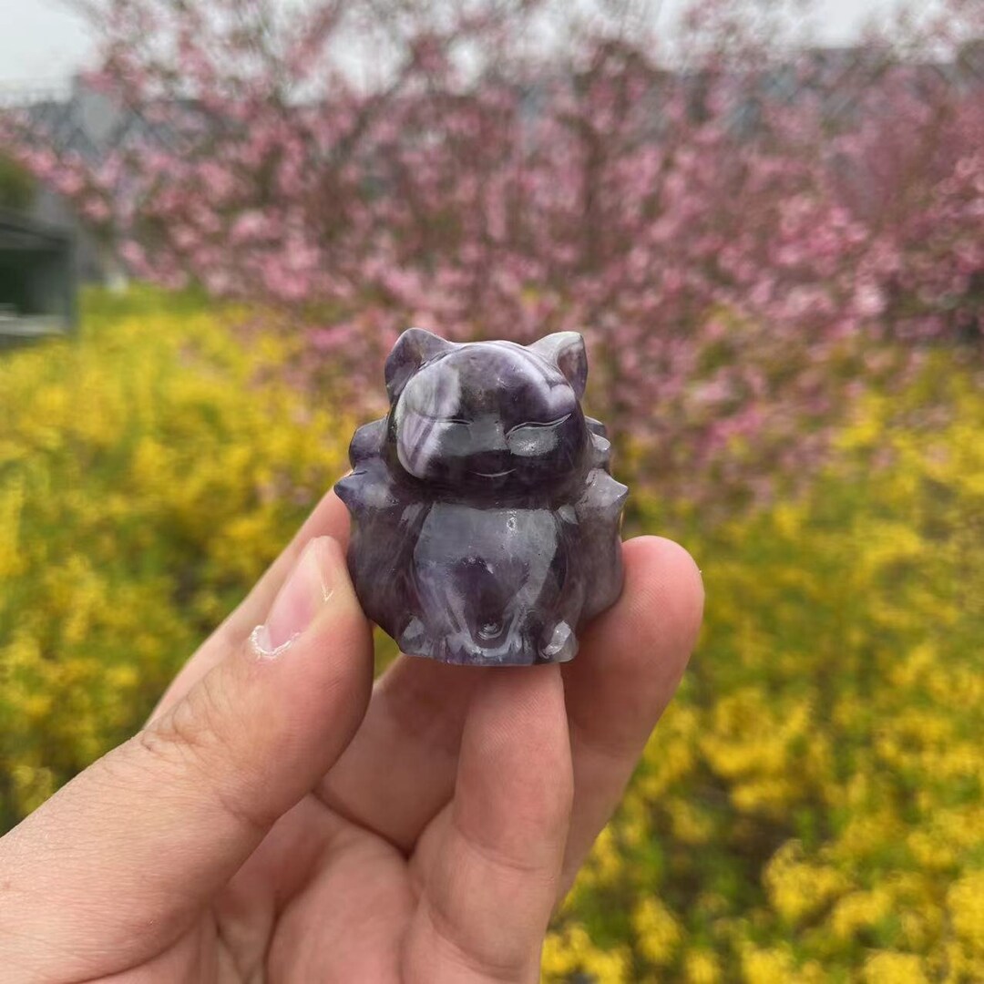 Lovely Dream Amethyst Fox Carving|crystal Healing Carving|crystal ...
