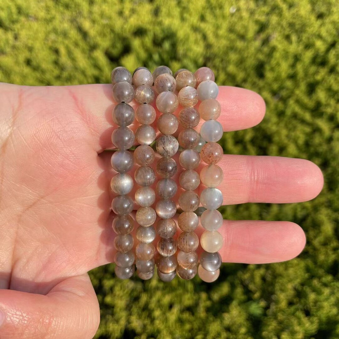 Black Skeletal Moonstone Bracelets Stretchy String Bracelets|energy ...