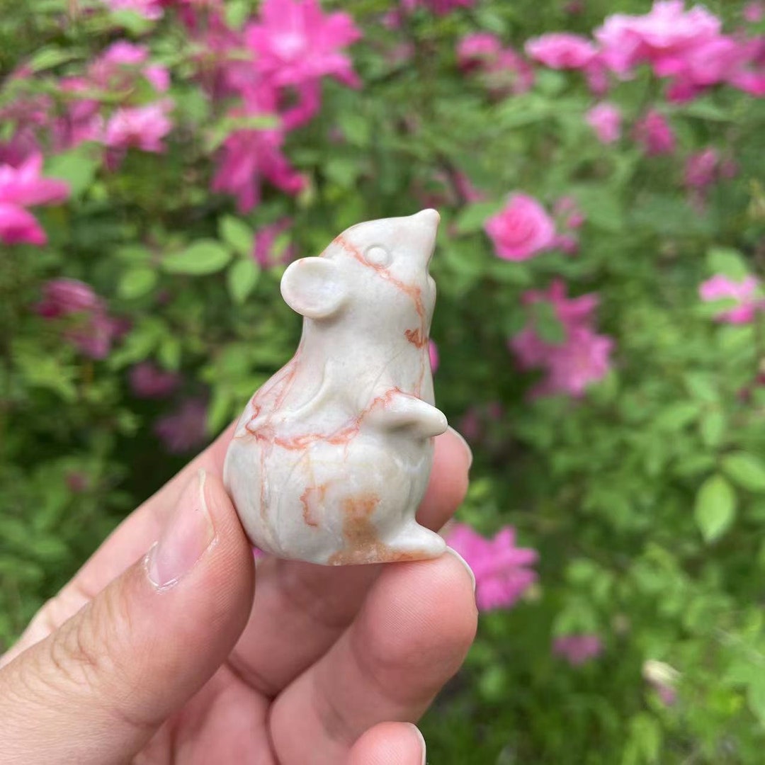 Red Spider Jasper Mouse Carving|healing Crystal Carving|crystal Mouse ...