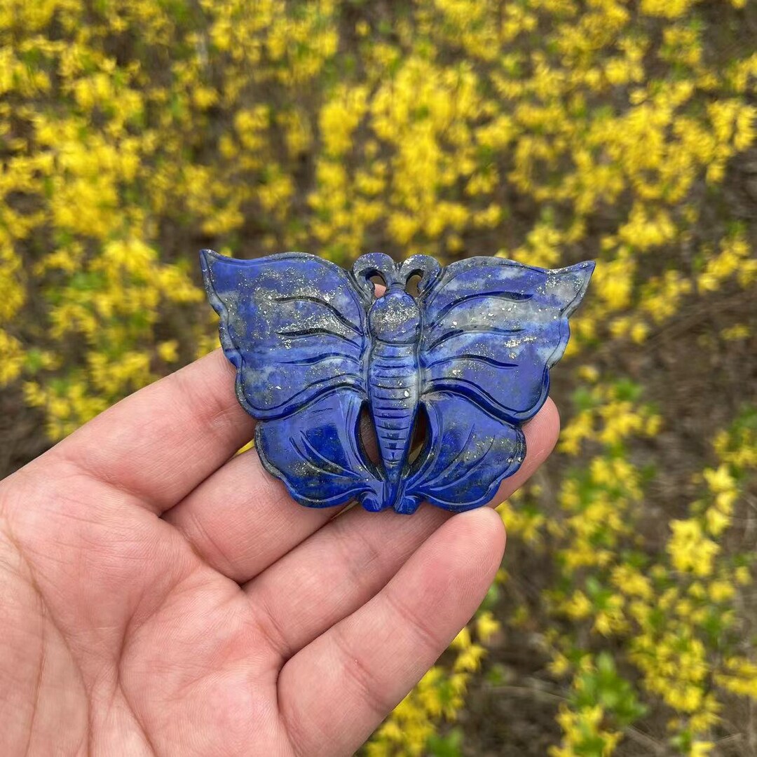 Hand Carved Lapis Lazuli Butterfly Carving|healing Crystal|crystal ...