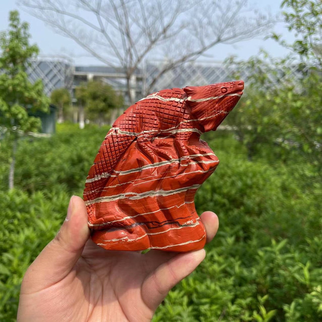Hand Carved Red Jasper Chameleon Carving|healing Crystal|crystal Animal ...
