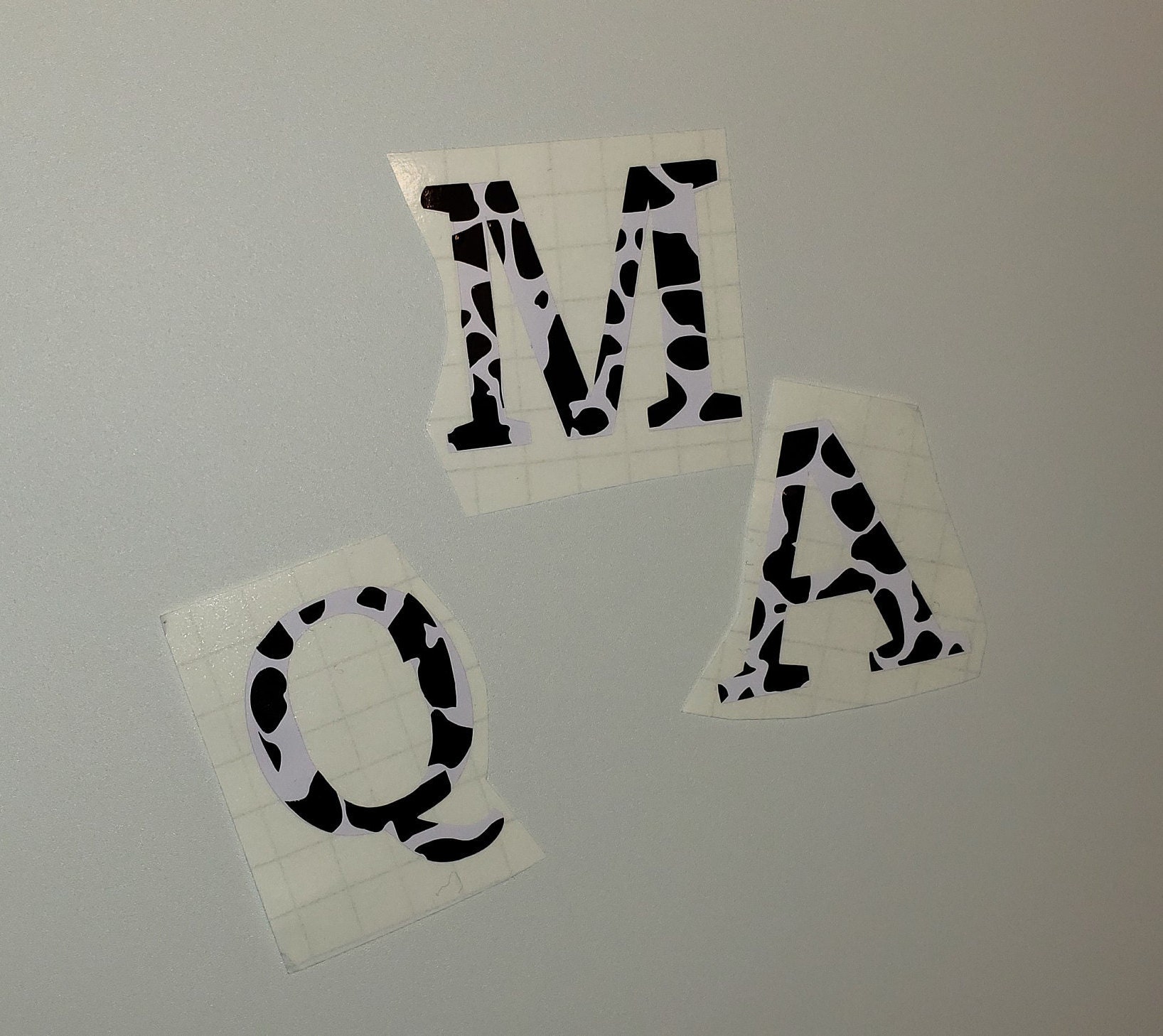 Cow Print Letter Vinyl Sticker Decal Custom Personalized | Etsy