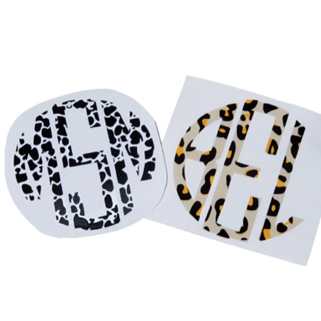 Cow and Leopard Print Monogram Vinyl Sticker, Car Decal, Customized ...
