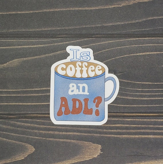 Coffee ADL Sticker Cute Water Resist Decal for Water Bottles | Etsy