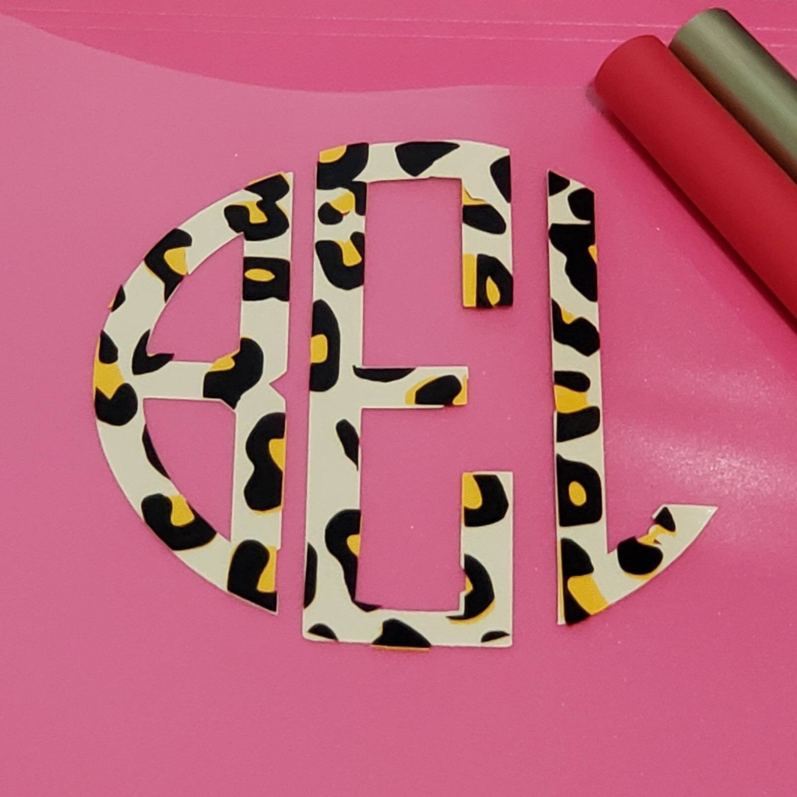 Cow and Leopard Print Monogram Vinyl Sticker Car Decal | Etsy