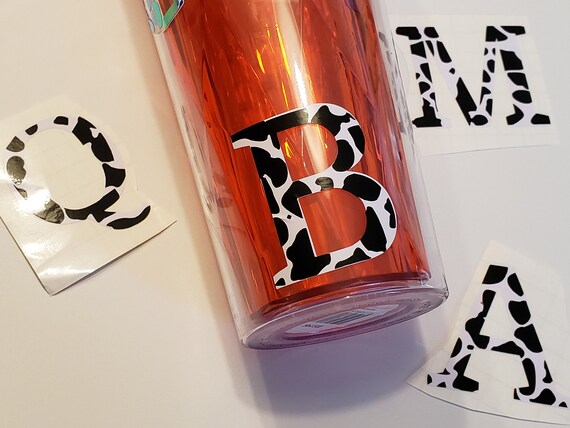Cow Print Letter Vinyl Sticker Decal Custom Personalized | Etsy
