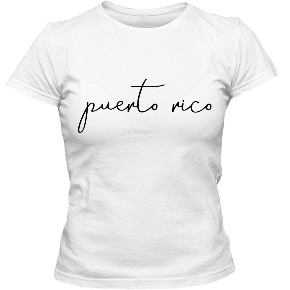 PUERTO RICO MINIMALIST Map T-shirt Ladies Classic Tee Cute Assorted ...
