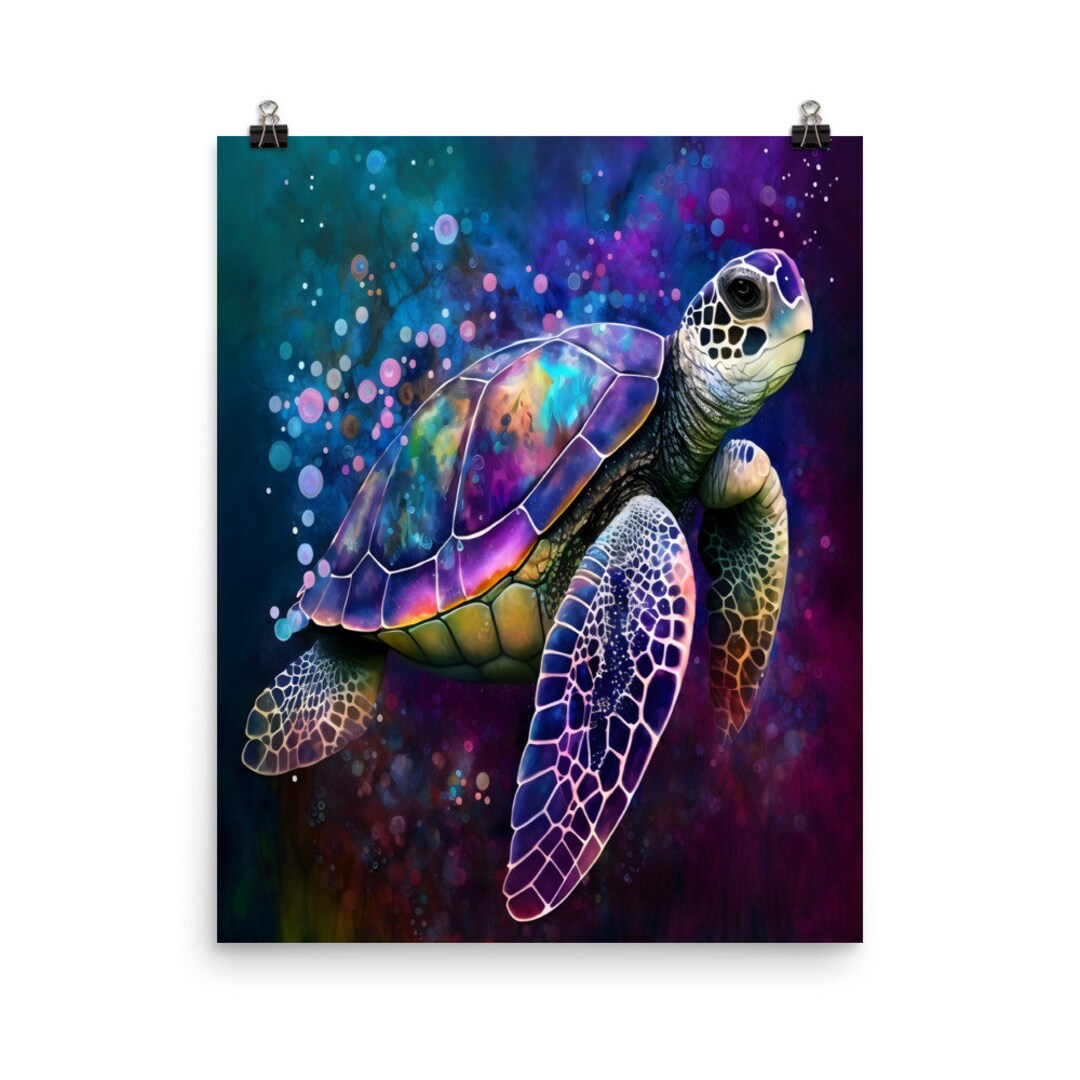 Mysterious Turtle Underwater POSTER - Etsy