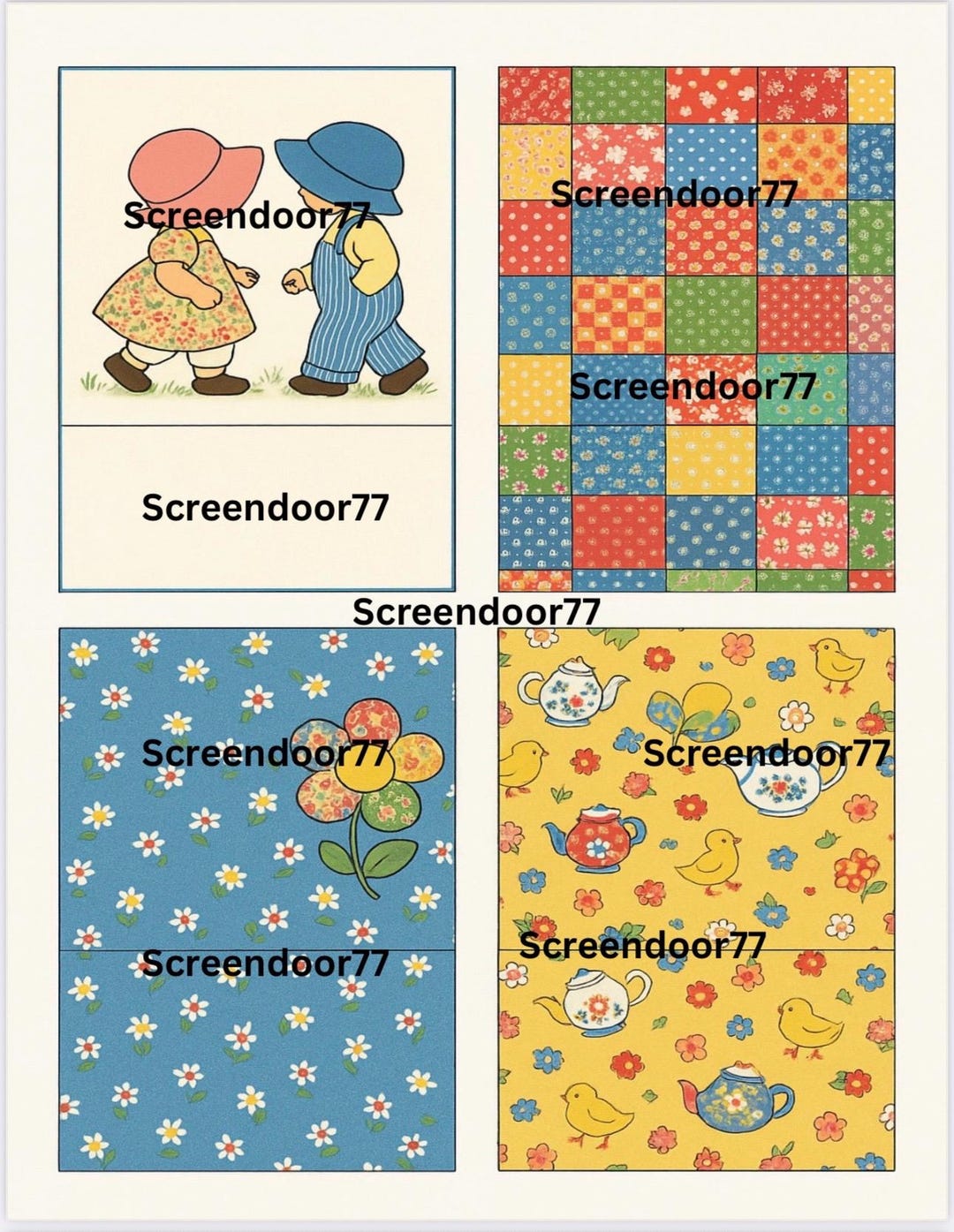 Sunbonnet Sue and Overall Sam Digital Kit 2 - Etsy