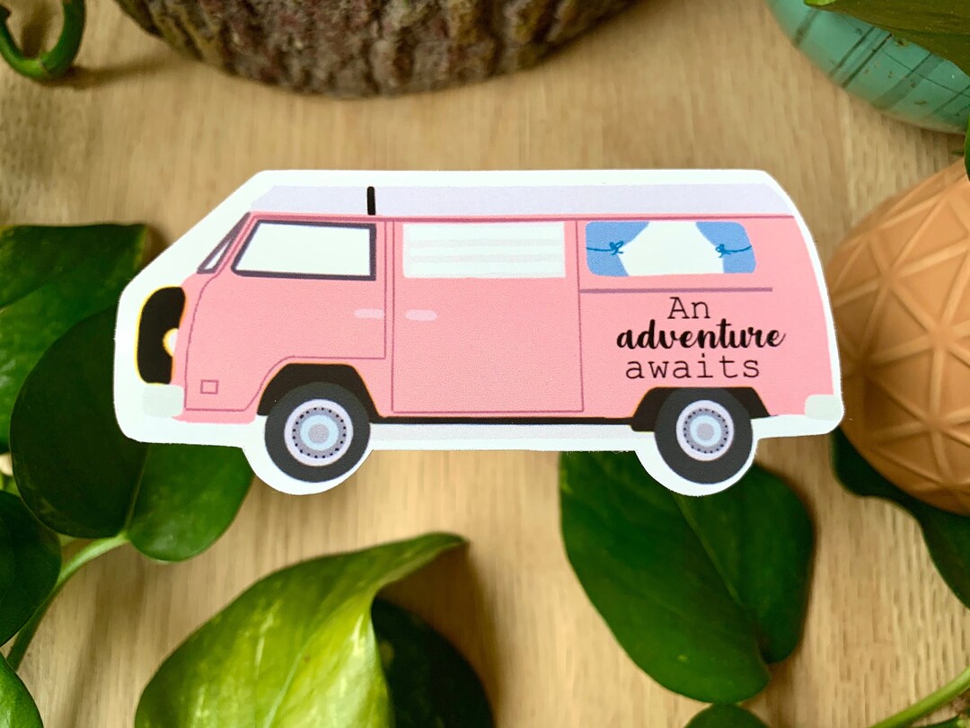 Waterproof Pink VW Bus Westfalia Van Adventure Sticker - Etsy