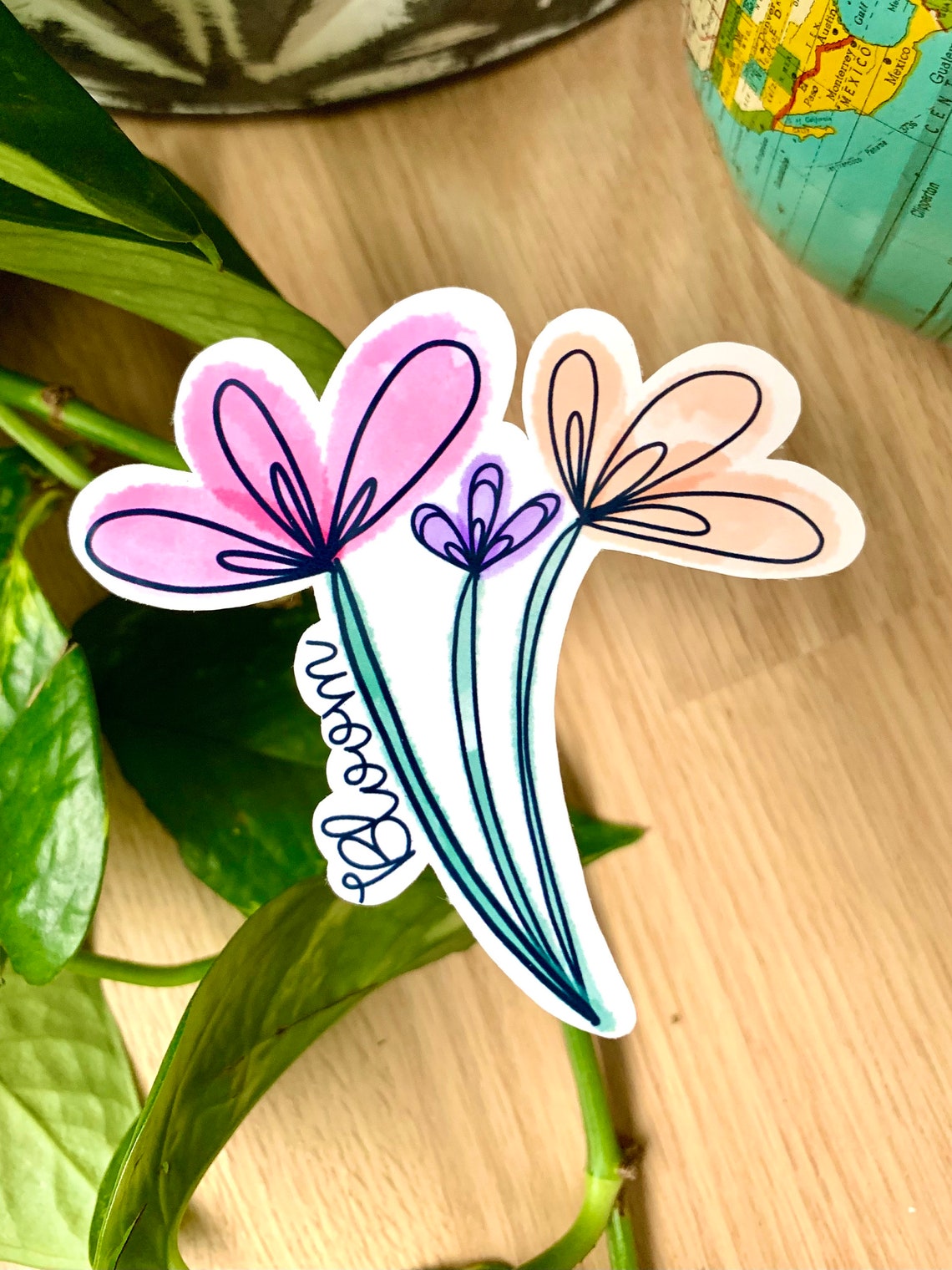 Waterproof Floral Bloom Flower Sticker - Etsy
