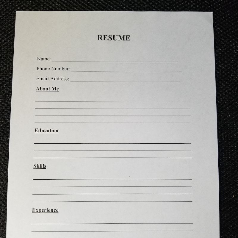 Simple Short Resume - Etsy