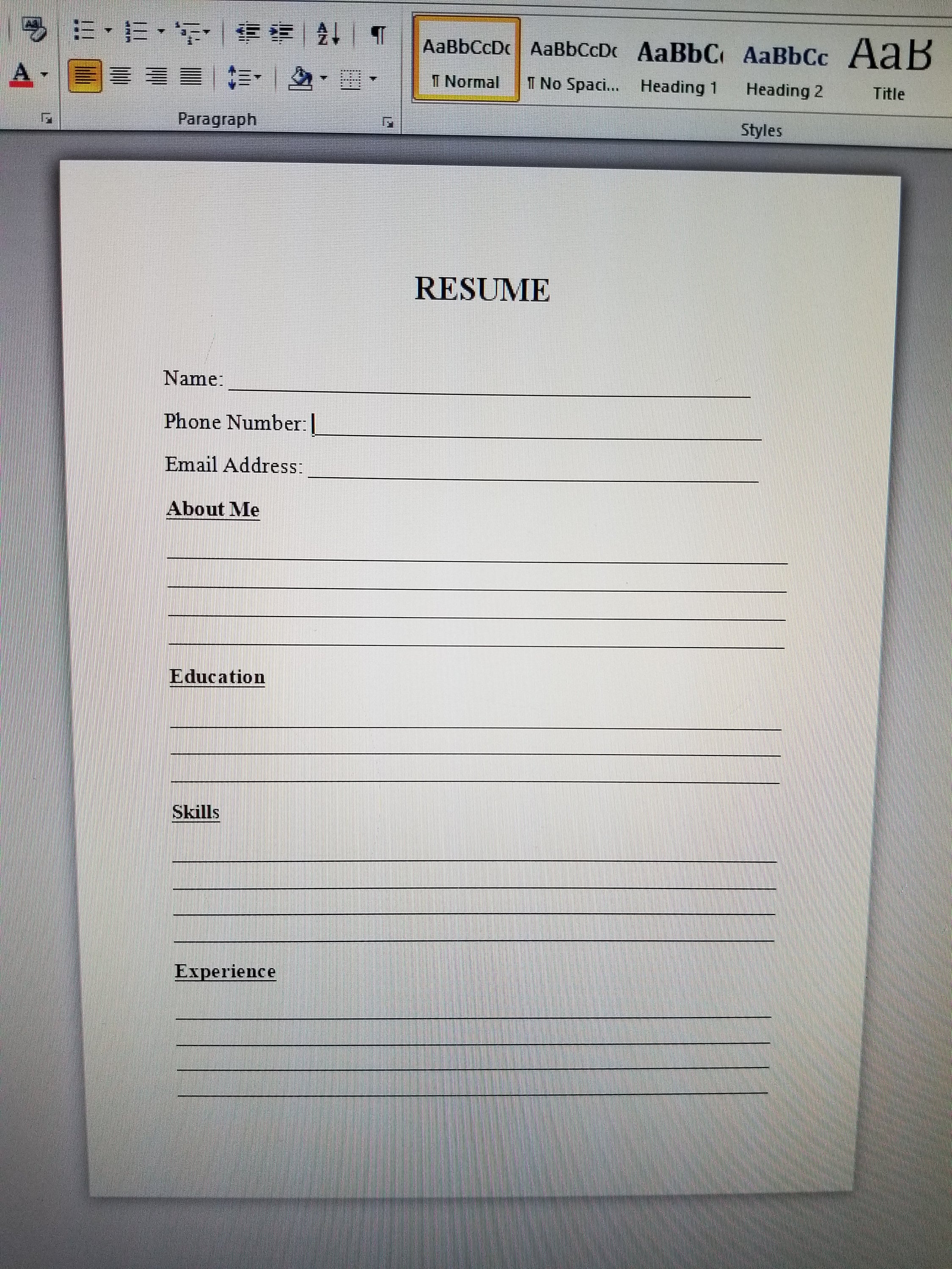 Resume, Digital, Simple, Job Resume, Printable, Editable - Etsy