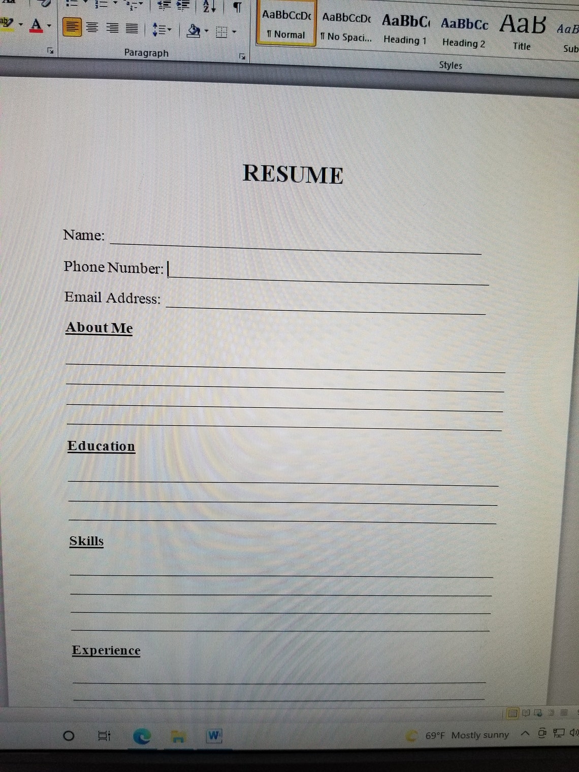 Resume, Digital, Simple, Job Resume, Printable, Editable - Etsy