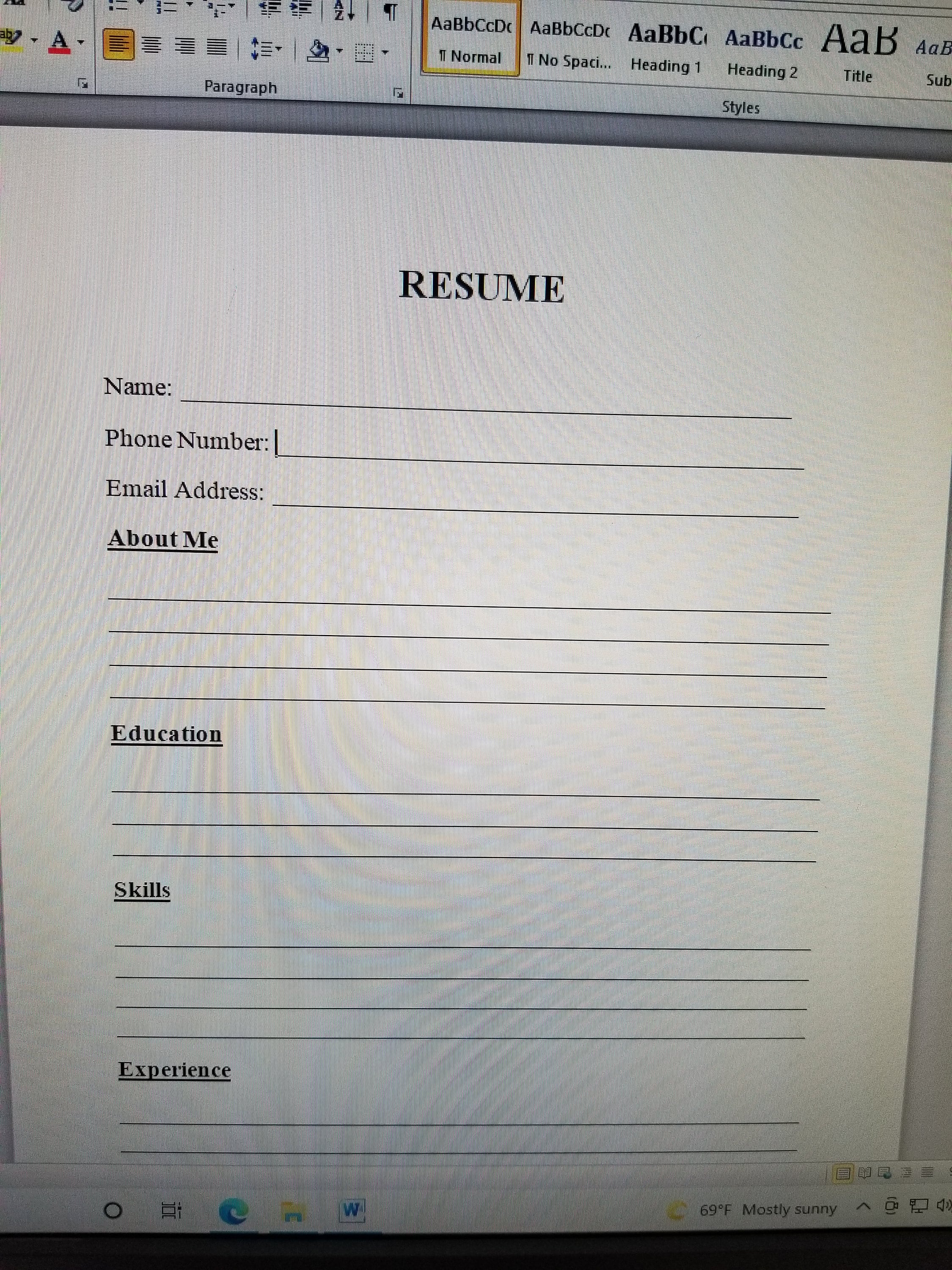 Resume, Digital, Simple, Job Resume, Printable, Editable - Etsy